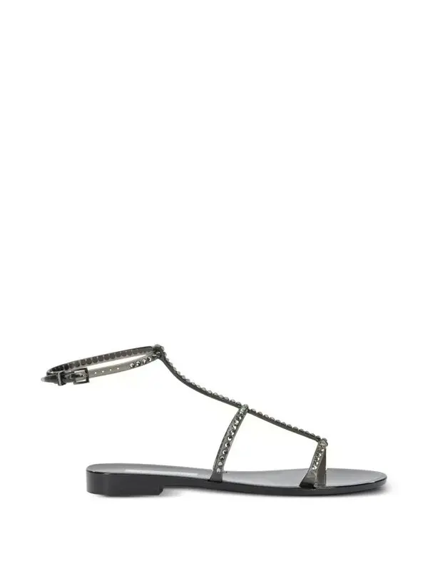 Menghi Crystal-embellished Cage-strap Sandals - Black