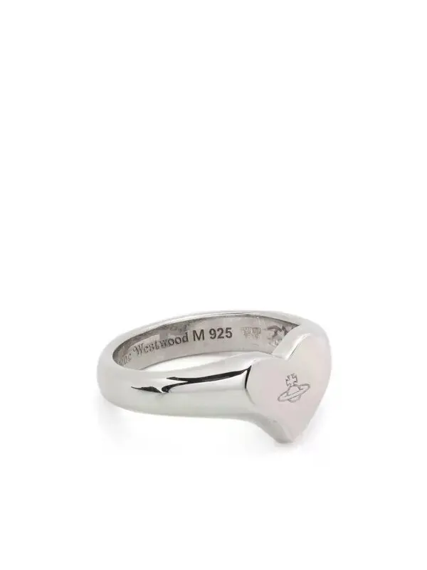 VIVIENNE WESTWOOD Engraved-logo Signet Ring - Silver