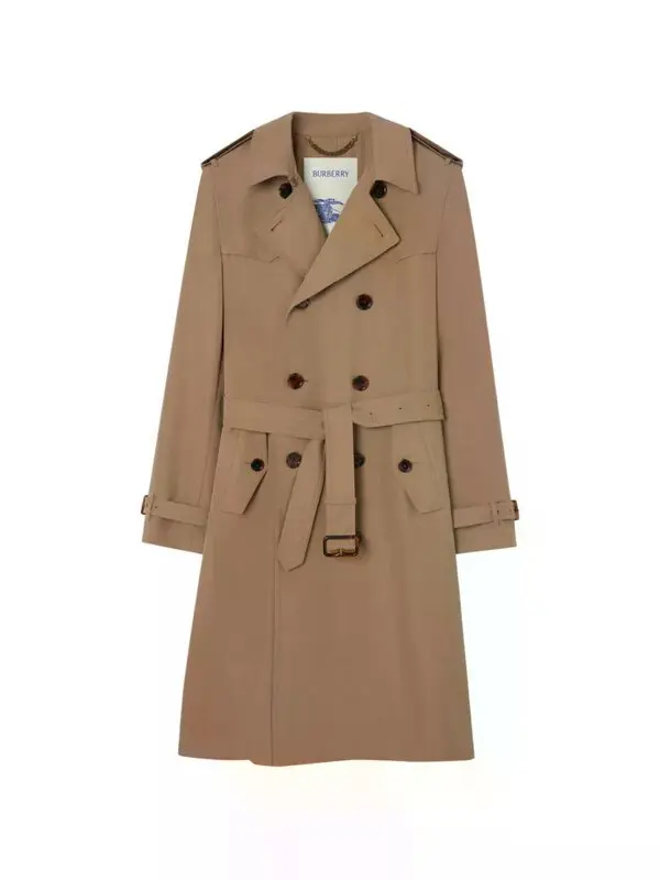 Burberry Long Silk Cotton Foxfield Trench Coat - Neutrals