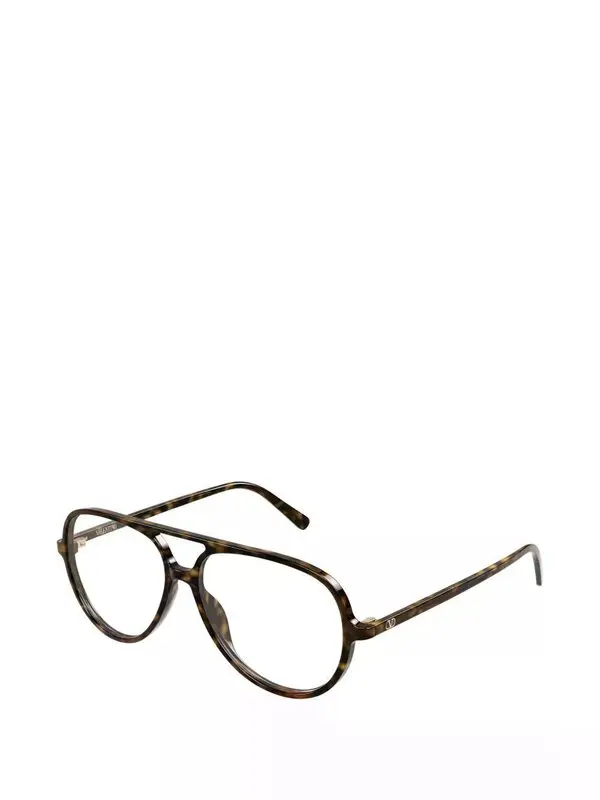Valentino Garavani Tortoiseshell-effect Vlogo Glasses - Brown
