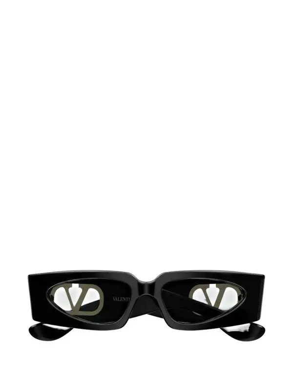 Valentino Garavani Vlogo Signature Geometric-frame Sunglasses - Black