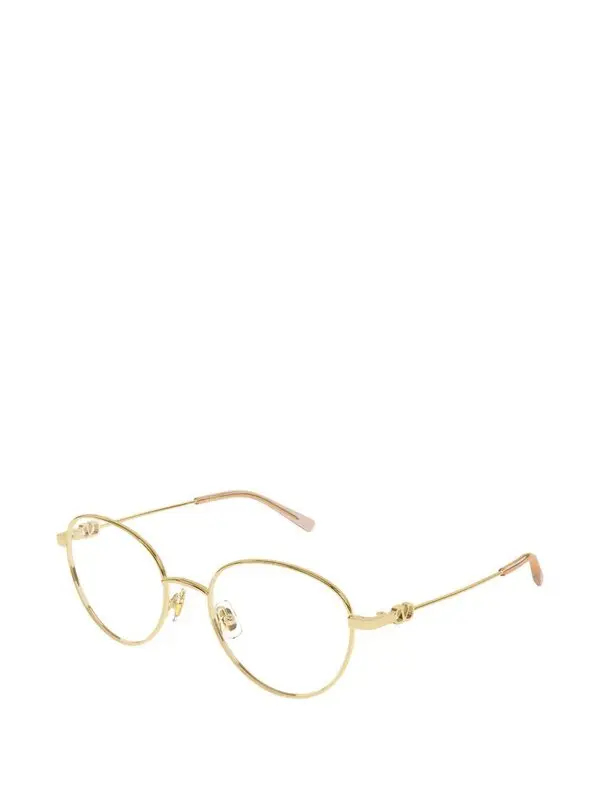 Valentino Garavani Vlogo Signature Round-frame Glasses - Gold