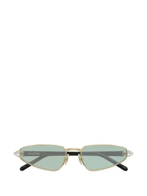Valentino Garavani Vlogo Crystal-embellished Sunglasses - Gold