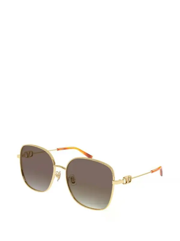 Valentino Garavani Vlogo Geometric-frame Sunglasses - Gold