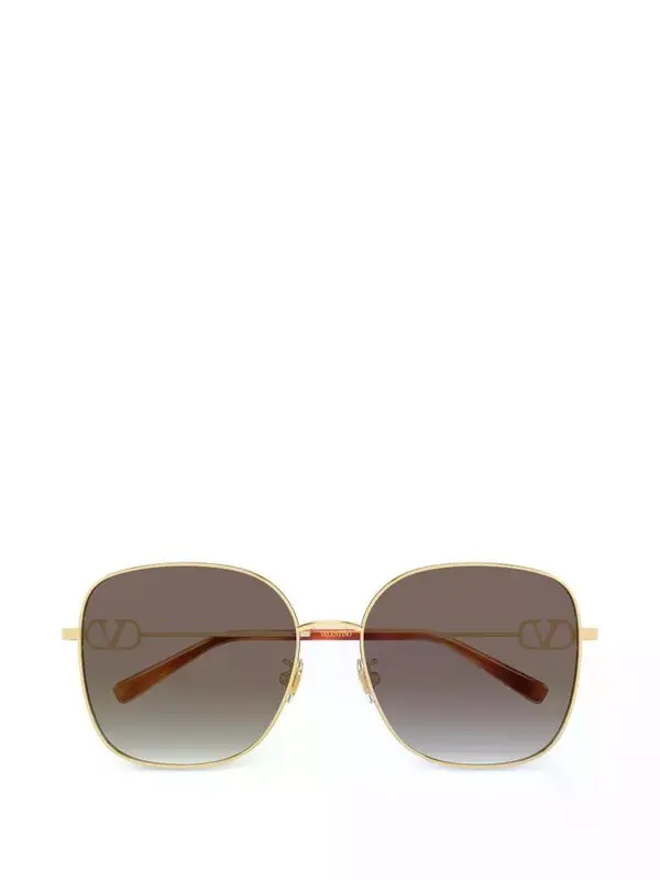 Valentino Garavani Vlogo Geometric-frame Sunglasses - Gold