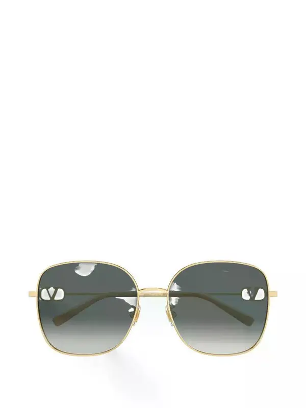 Valentino Garavani Vlogo Geometric-frame Sunglasses - Gold
