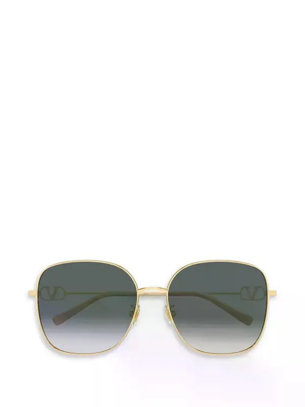 Valentino Garavani Vlogo Geometric-frame Sunglasses - Gold