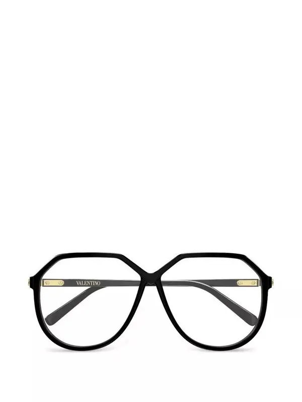 Valentino Garavani Geometric-frame Glasses - Black