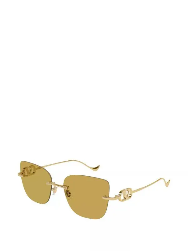 Valentino Garavani Vlogo Geometric-frame Sunglasses - Gold