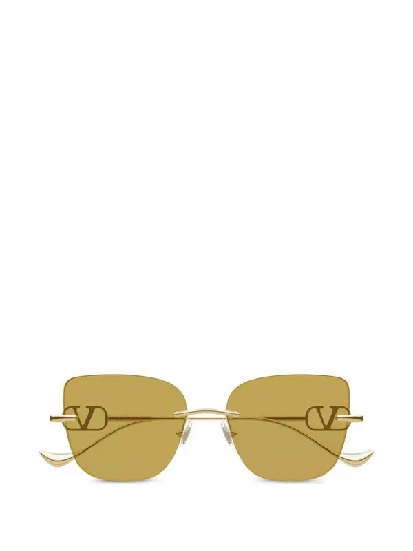 Valentino Garavani Vlogo Geometric-frame Sunglasses - Gold