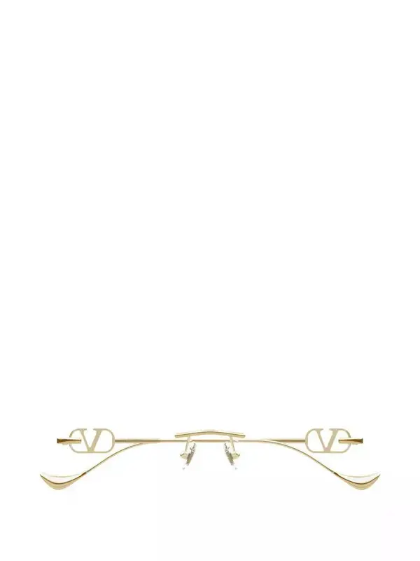 Valentino Garavani Vlogo Oval-frame Glasses - Gold