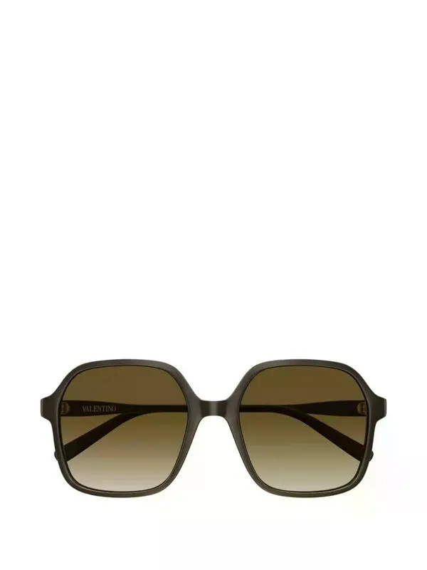 Valentino Garavani Vlogo Geometric-frame Sunglasses - Brown