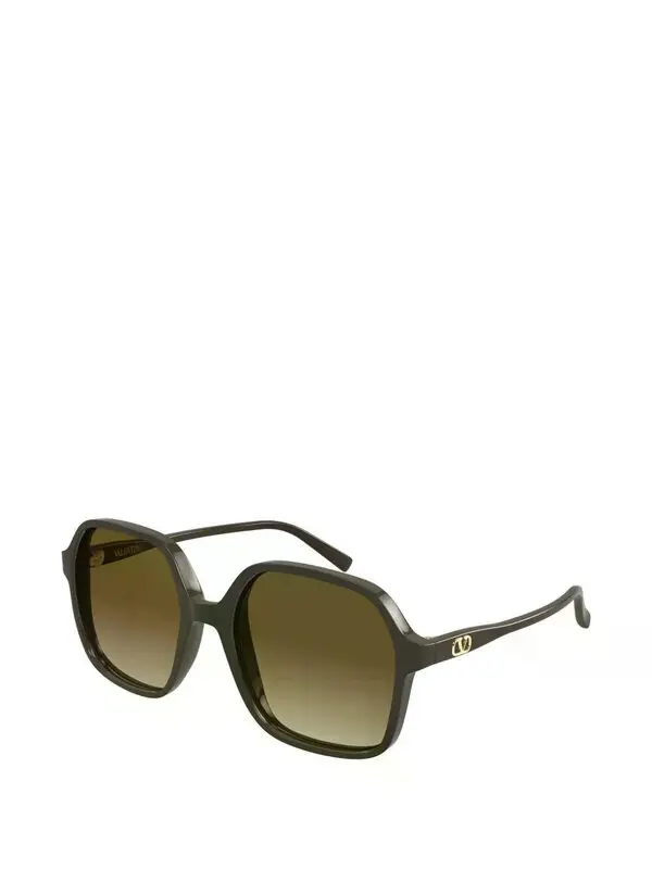 Valentino Garavani Vlogo Geometric-frame Sunglasses - Brown