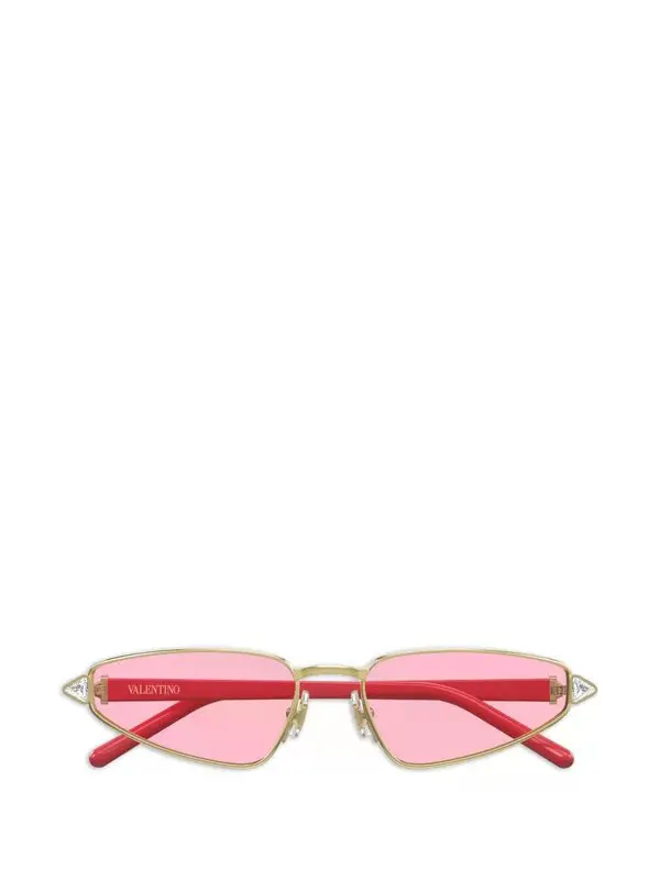Valentino Garavani Geometric-frame Sunglasses - Gold