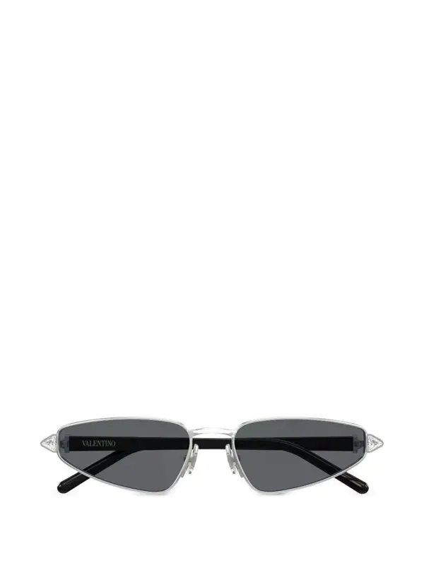 Valentino Garavani Crystal-embellished Geometric Sunglasses - Silver