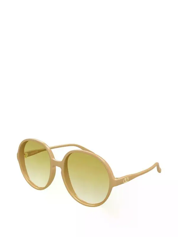 Valentino Garavani Vlogo Round-frame Sunglasses - Neutrals
