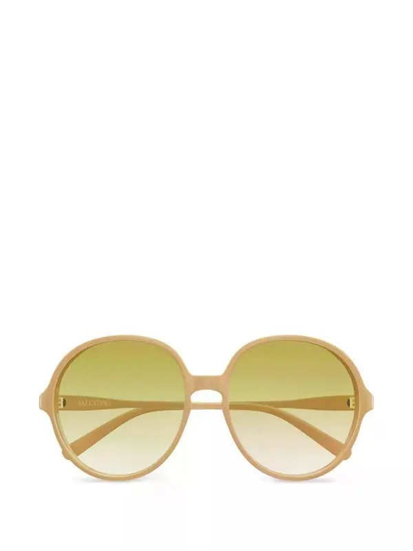Valentino Garavani Vlogo Round-frame Sunglasses - Neutrals