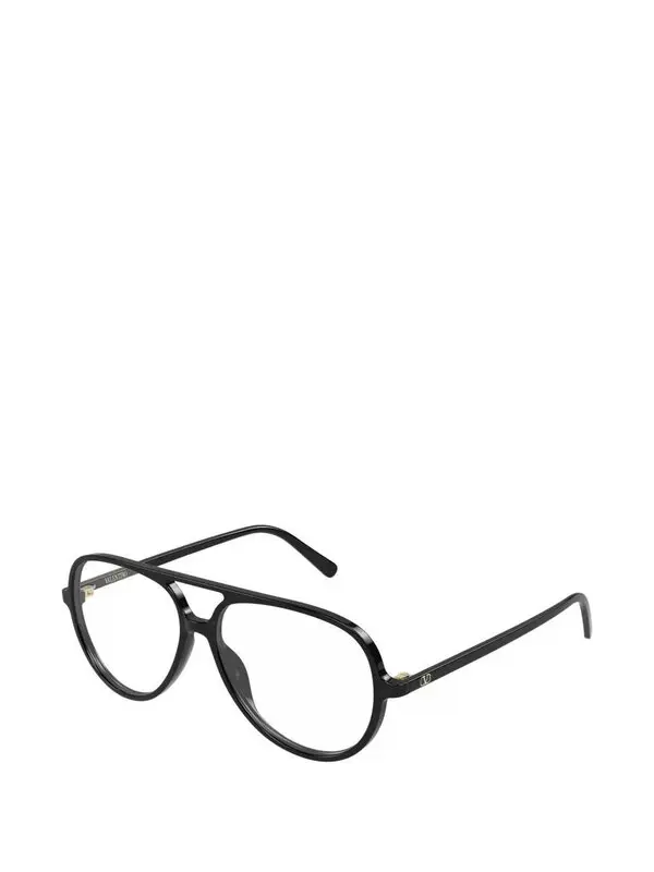 Valentino Garavani Vlogo Signature Pilot-frame Glasses - Black