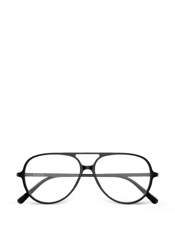 Valentino Garavani Vlogo Signature Pilot-frame Glasses - Black