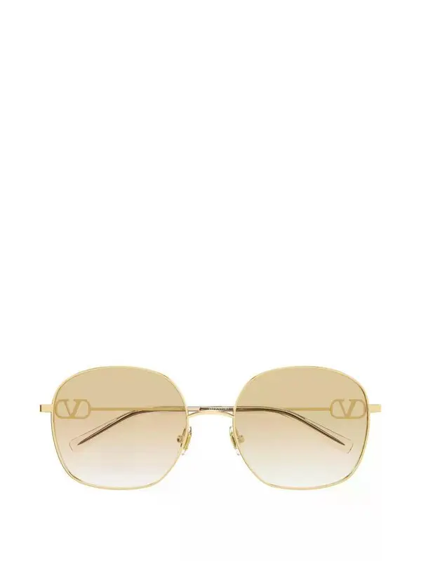 Valentino Garavani Vlogo Geometric-frame Sunglasses - Gold