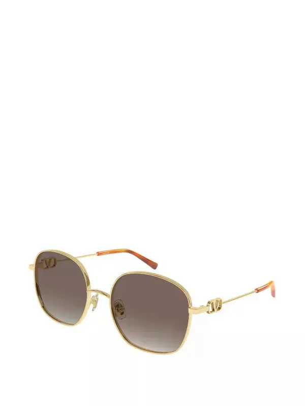 Valentino Garavani Vlogo Geometric-frame Sunglasses - Gold
