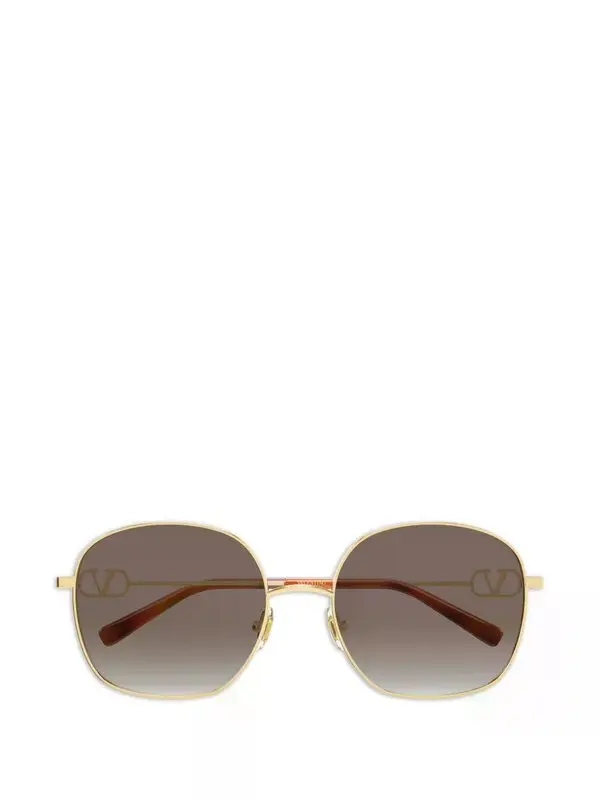 Valentino Garavani Vlogo Geometric-frame Sunglasses - Gold