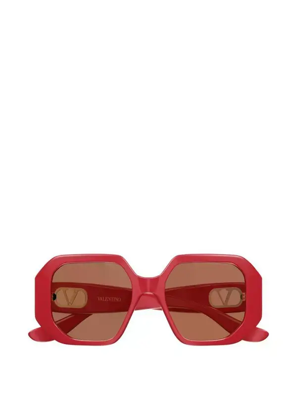 Valentino Garavani Vlogo Geometric-frame Sunglasses - Red