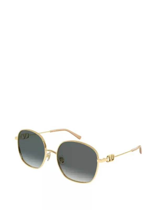 Valentino Garavani Vlogo Geometric-frame Sunglasses - Gold