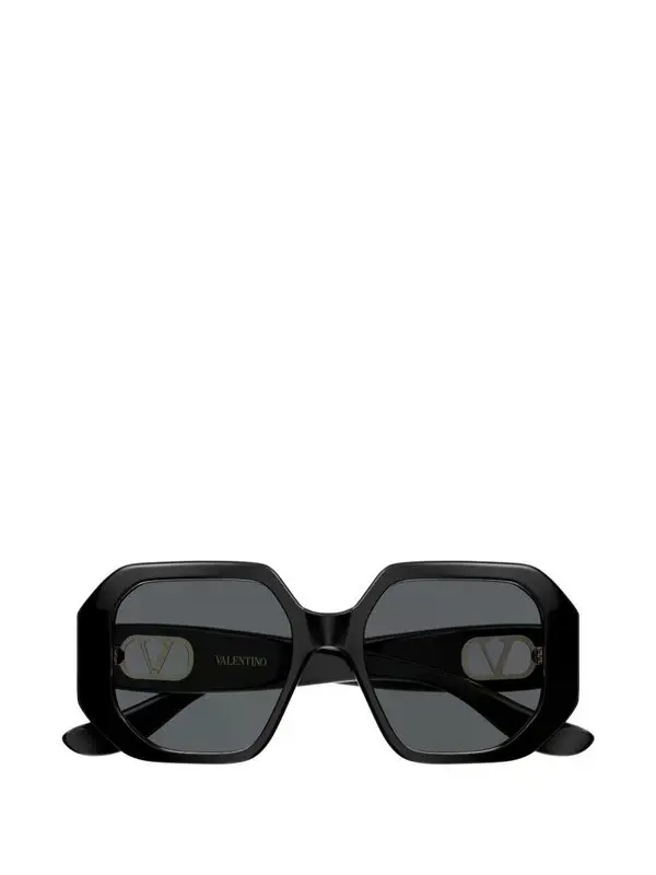 Valentino Garavani Vlogo Geometric-frame Sunglasses - Black