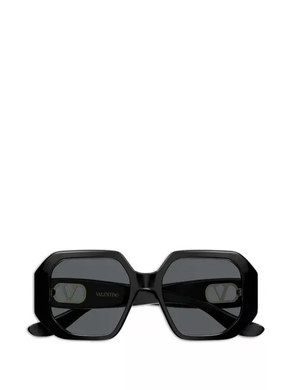 Valentino Garavani Vlogo Geometric-frame Sunglasses - Black