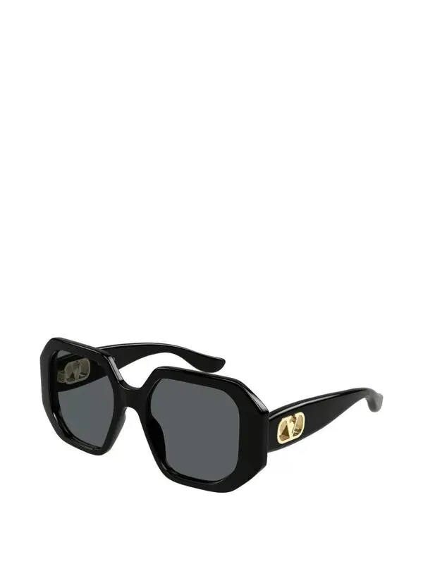 Valentino Garavani Vlogo Geometric-frame Sunglasses - Black