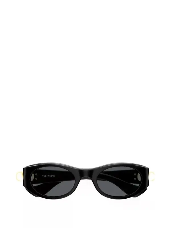 Valentino Garavani Vlogo Oval-frame Sunglasses - Black