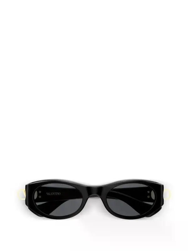 Valentino Garavani Vlogo Oval-frame Sunglasses - Black