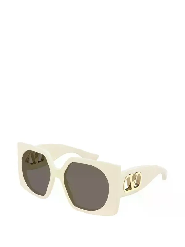 Valentino Garavani Vlogo Geometric-frame Sunglasses - Neutrals