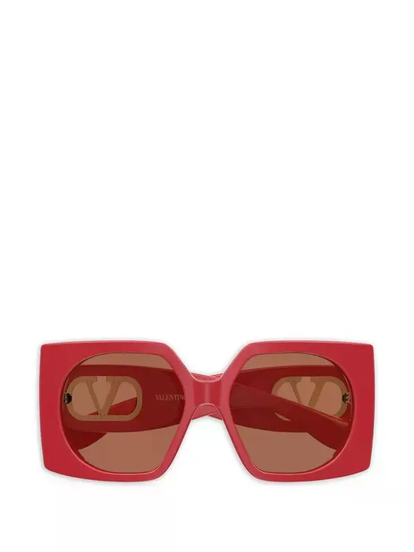 Valentino Garavani Vlogo Geometric Sunglasses - Red
