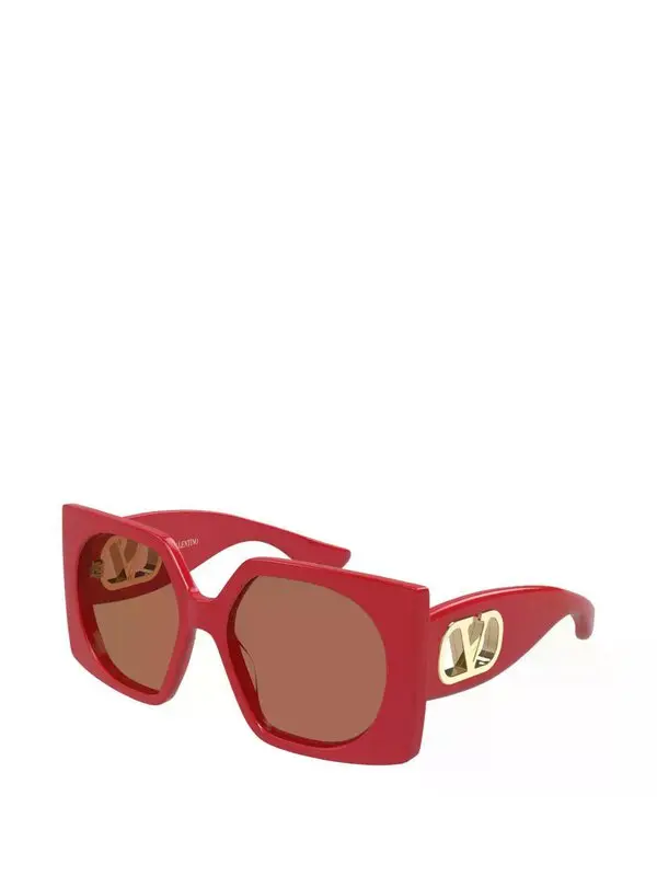 Valentino Garavani Vlogo Geometric Sunglasses - Red