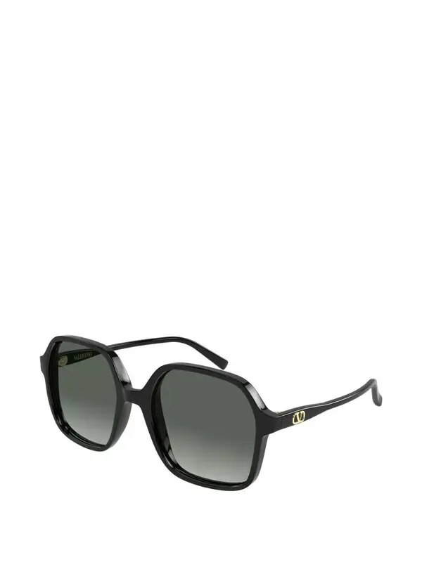 Valentino Garavani Vlogo Geometric Frame Sunglasses - Black