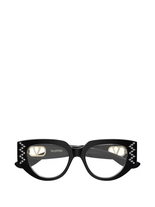 Valentino Garavani Vlogo Crystal-embellished Eyeglasses - Black