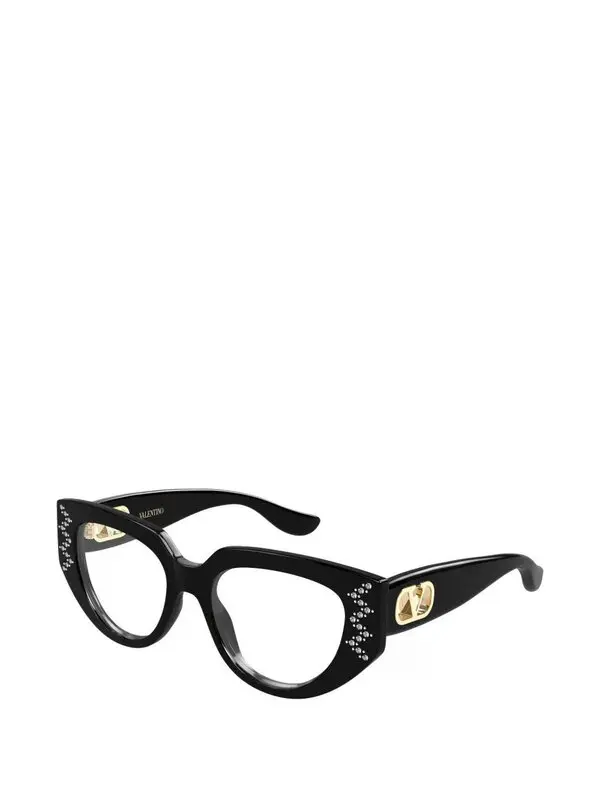 Valentino Garavani Vlogo Crystal-embellished Eyeglasses - Black