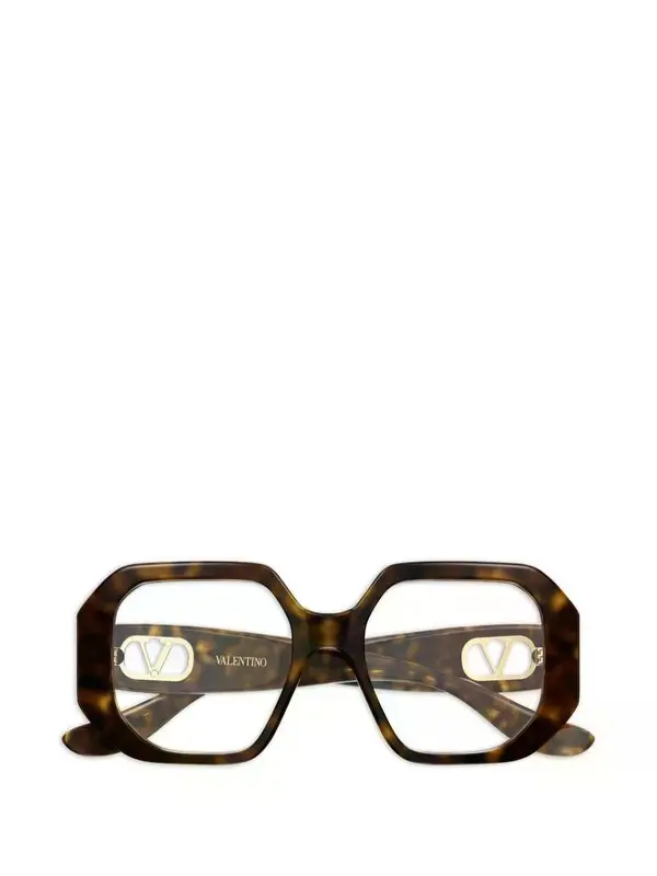 Valentino Garavani Vlogo Octagon Eyeglasses - Brown