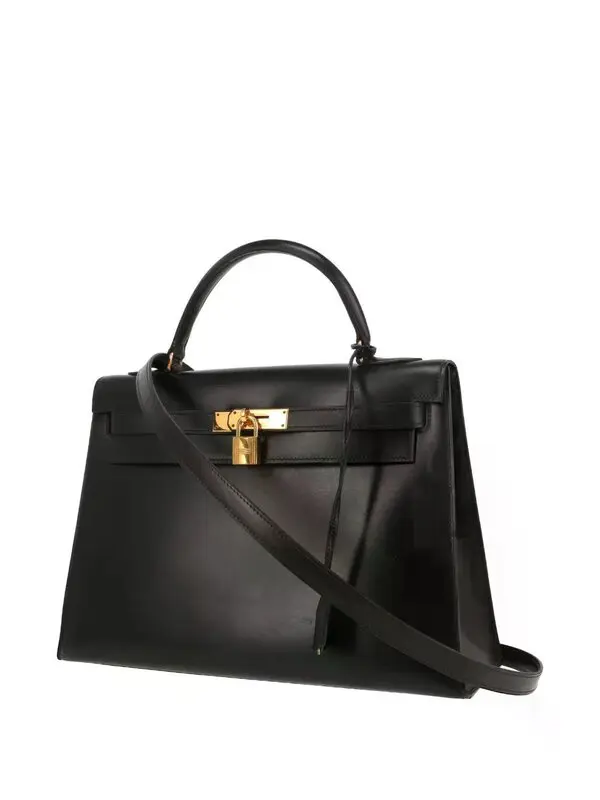 Hermès 1977 Kelly 32 Leather Handbag - Black