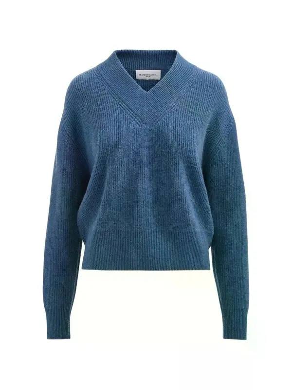 Brandon Maxwell Maris Rib-knit Sweater - Blue