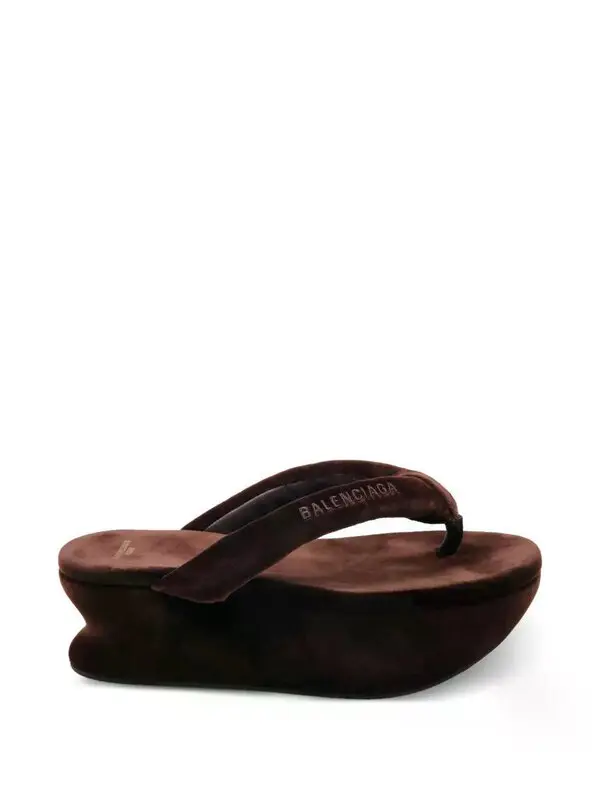 Balenciaga Velvet-effect Platform Sandals