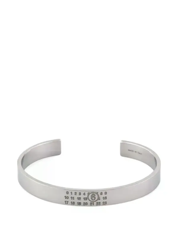 MAISON MARGIELA Logo-engraved Open Cuff Bracelet - Silver