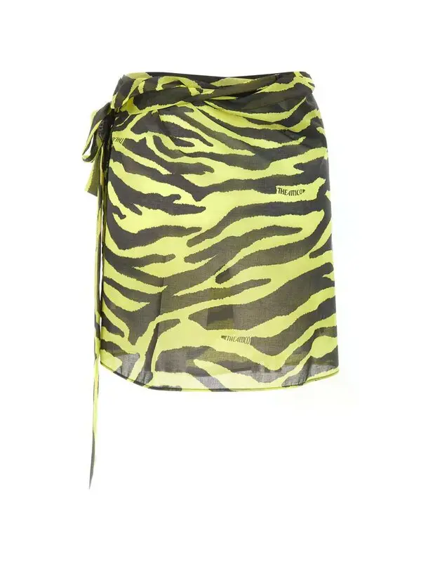 Attico Zebra-print Wrap Skirt