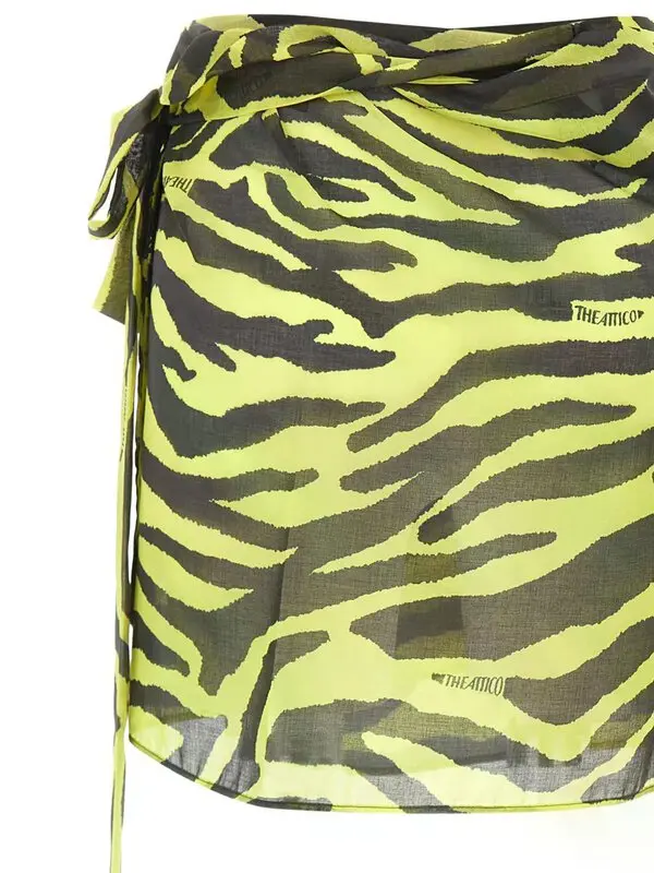 Attico Zebra-print Wrap Skirt