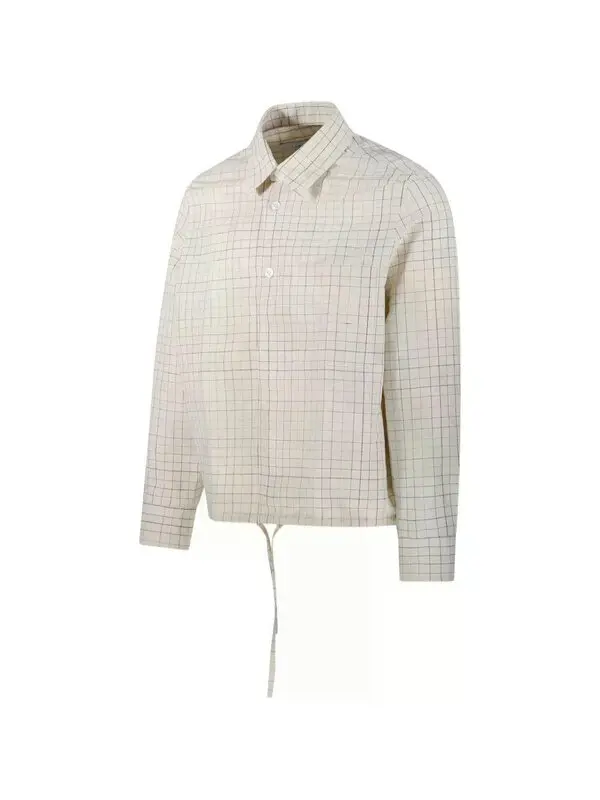 LARDINI Check-pattern Drawstring-hem Shirt