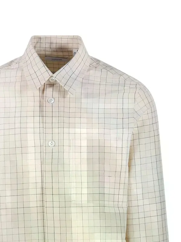 LARDINI Check-pattern Drawstring-hem Shirt