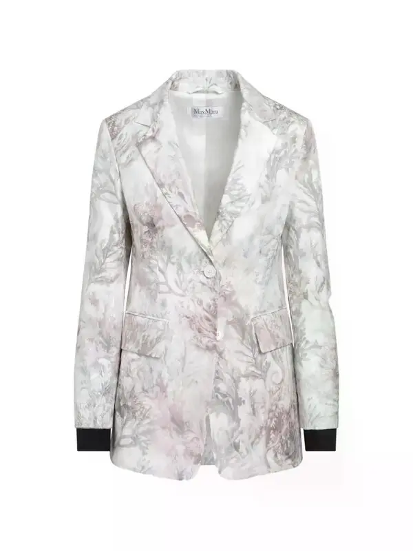 Max Mara Floral-print Single-breasted Blazer - White
