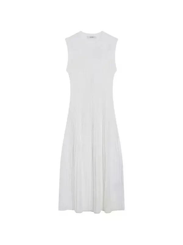 Max Mara Egizio Ribbed-knit Midi Dress - White